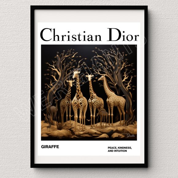 Art | Christian Dior Giraffe 11 X 17 Print Safari Animal Collection ...